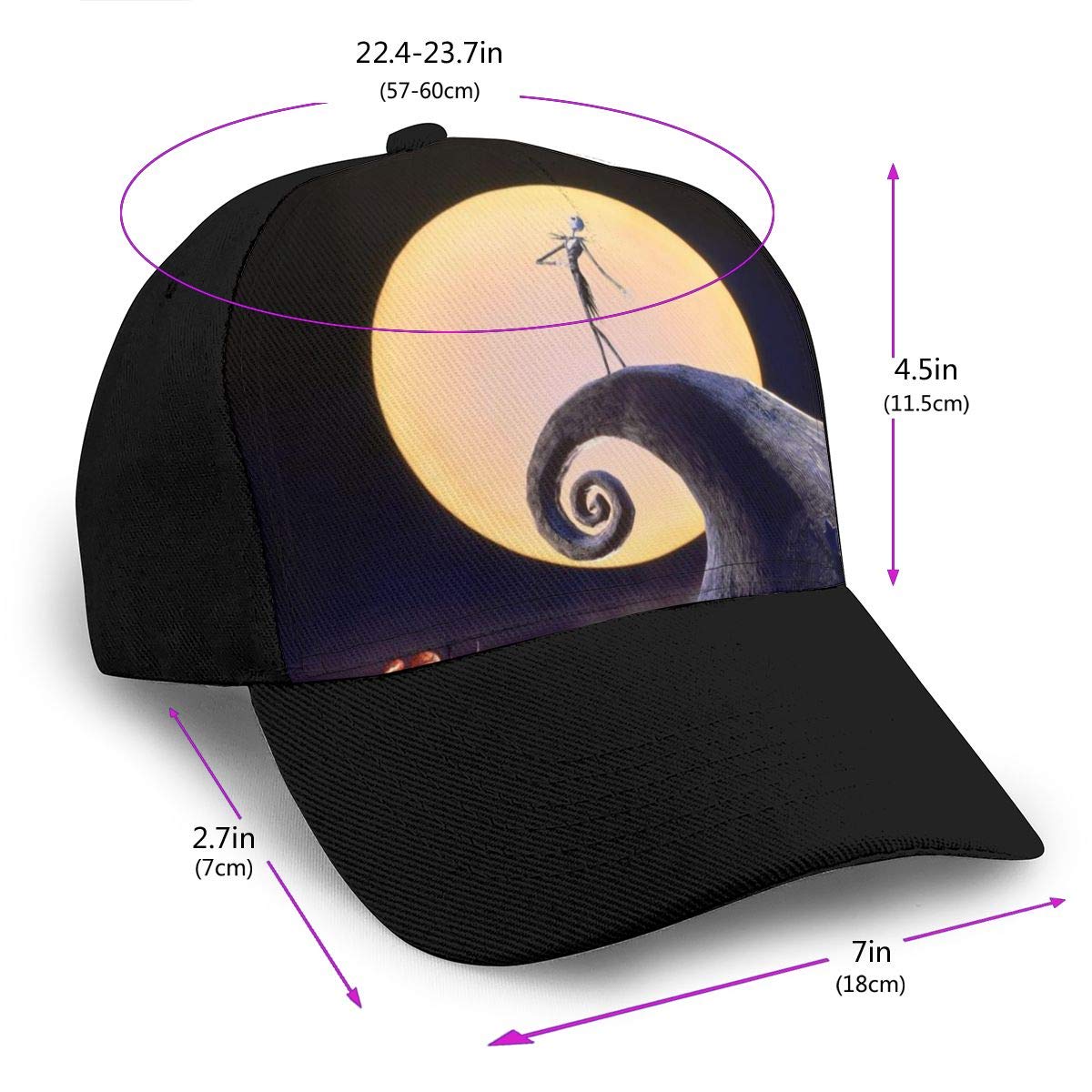 Baseball Cap Night Christmas Adjustable Anti UV Sun Hat Washed Cotton Outdoor Dad Hat for Men Women