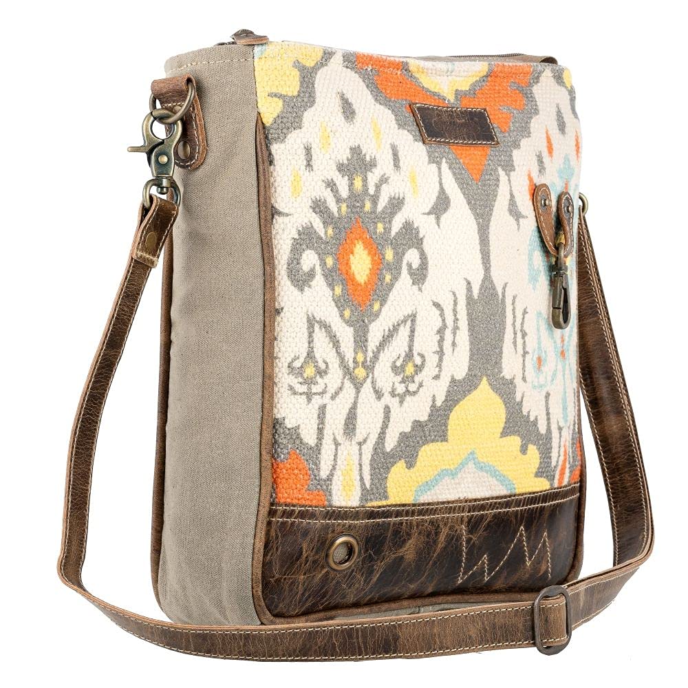 SIXTEASE Womens Shoulder Bag Vintage Style Shoulder Bags for Women - Made with Genuine Leather, Upcycled Canvas, or Hair On - Handmade, Adjustable Strap, Brass and Zinc Hardware - Sterling