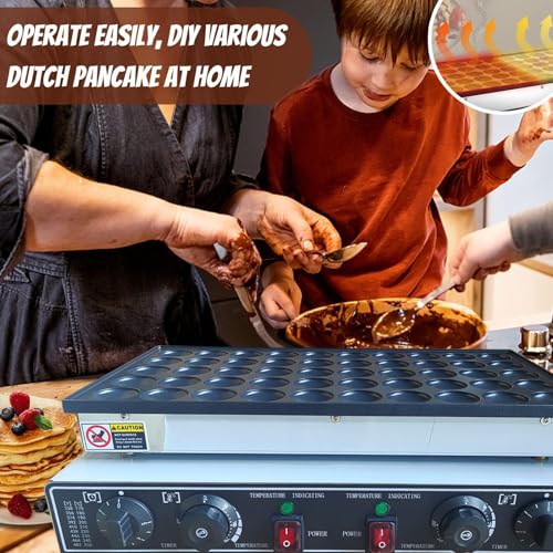 Cabinet Pancake Maker, 50PCS 1800W Commercial Electric Nonstick Waffle Maker Machine, 1.8 In Waffle Makers with 2 Thermostats & 2 Timers Separate Control for Home, Restaurant, Cafe, Bakery, Kitchen