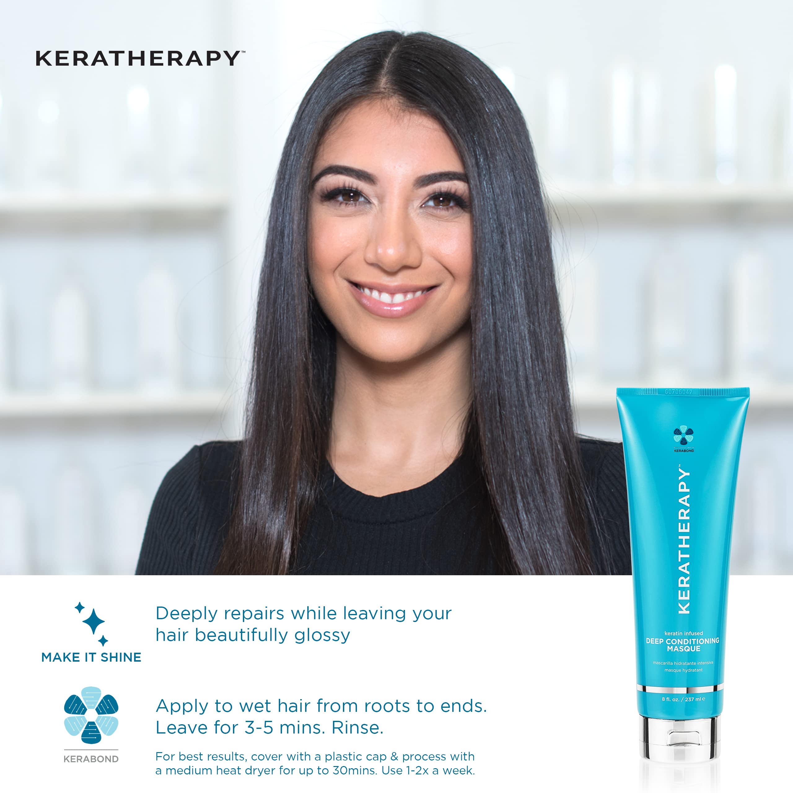 Keratherapy Keratin Infused Moisture Shampoo, 10.1 fl. oz., 300 ml - Anti Frizz Moisture Shampoo for Oily Scalp and Dry Ends - Kerabond Technology, Aloe Vera, & Willow Bark