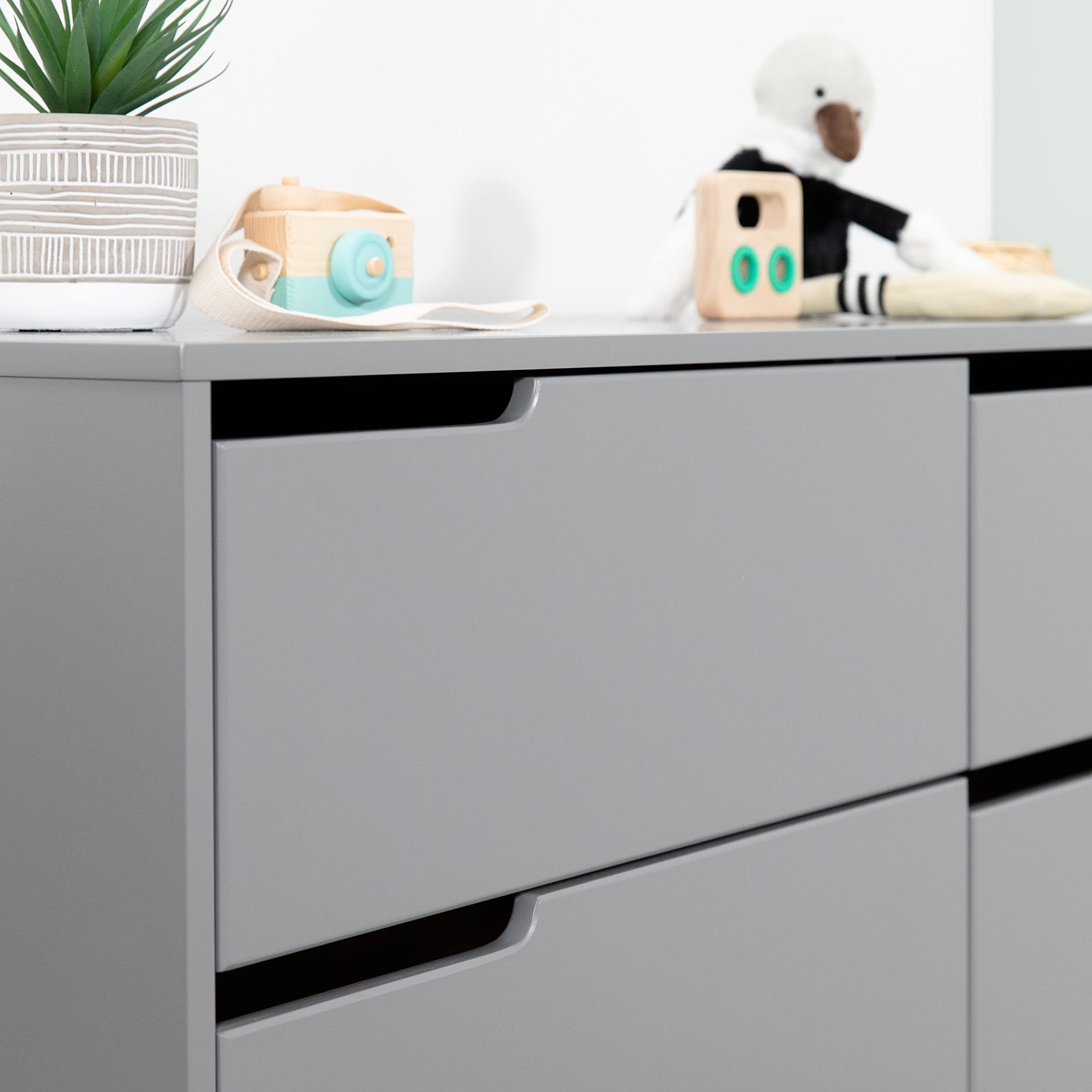 Babyletto Hudson 6-Drawer Assembled Double Dresser in Grey, Greenguard Gold Certified