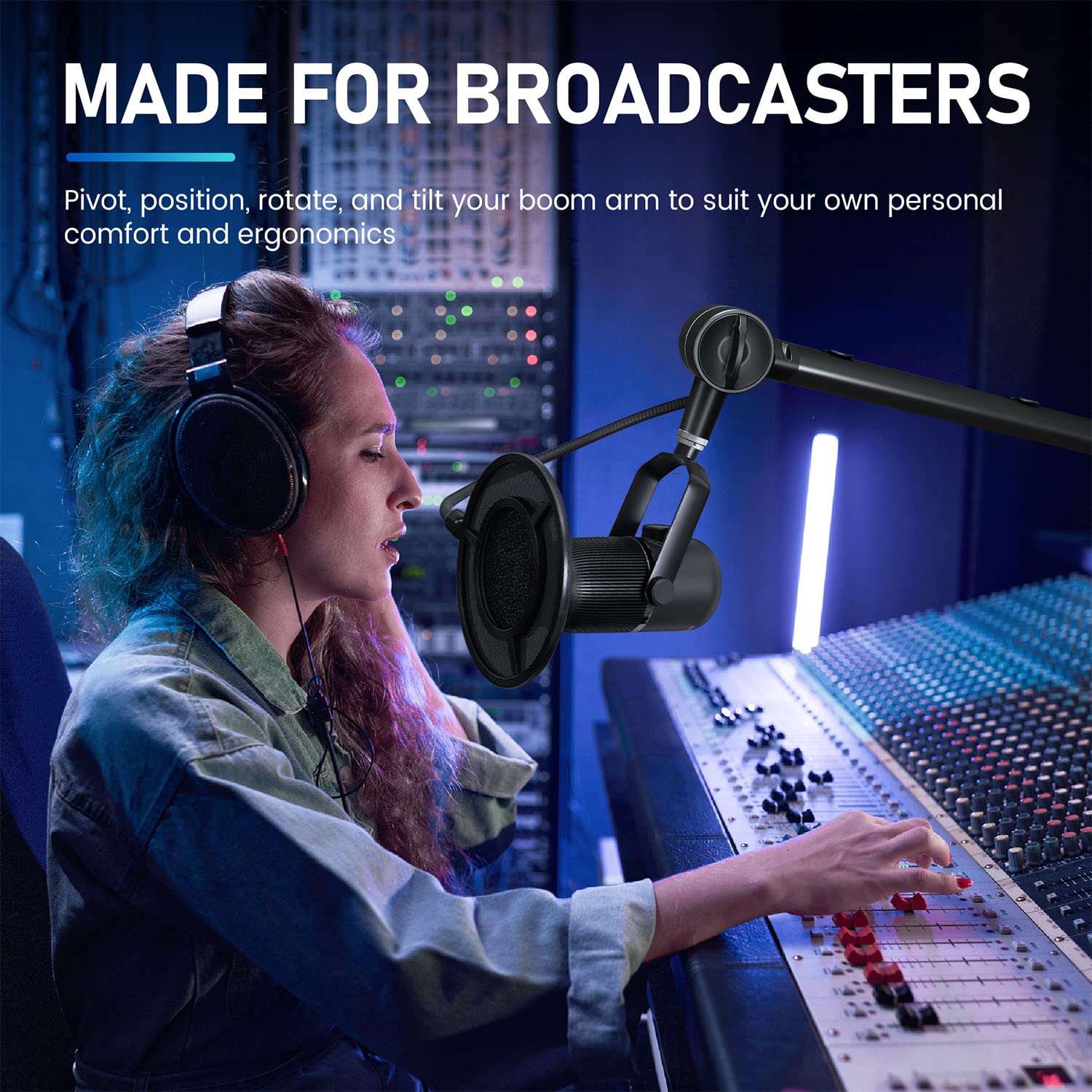 Boom Arm Microphone Stand, THRONMAX S3 Adjustable 360° Rotatable Microphone Arm, Mic Arm Desk, Built-in Cable Management For Recording, Gaming, Podcasting