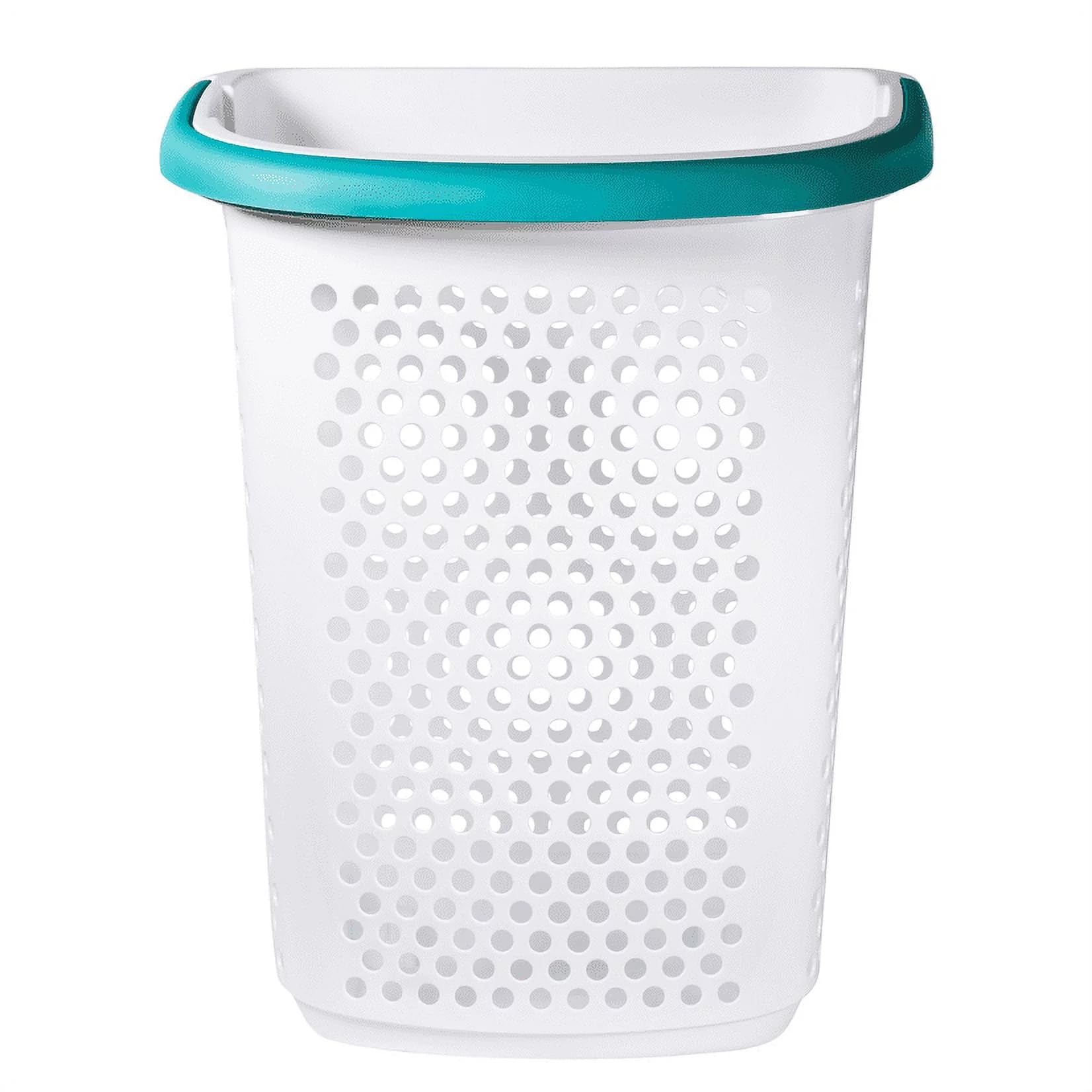 AYOYZ Wheeled Design Clothes Laundry Basket, 70.52 Liter Capacity,2 Bushel Rolling Plastic Laundry Hamper with Pop-up Handle, White