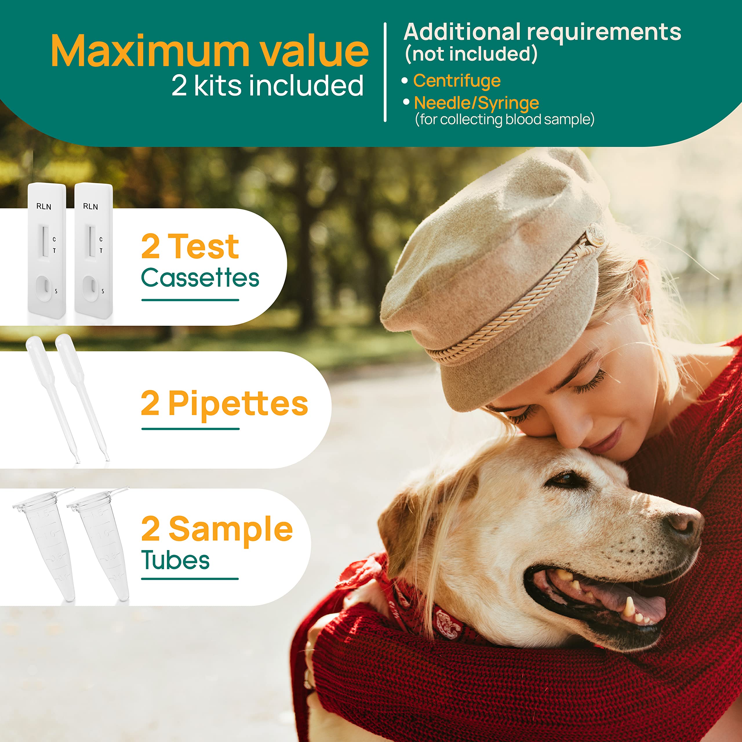 Dog Pregnancy Test for Breeders - Accurate Results and Clear Instructions - Blood Test with Additional Requirements, Check Product Details Before Purchase - at Home Canine Pregnancy Test Kit - 2-Pack
