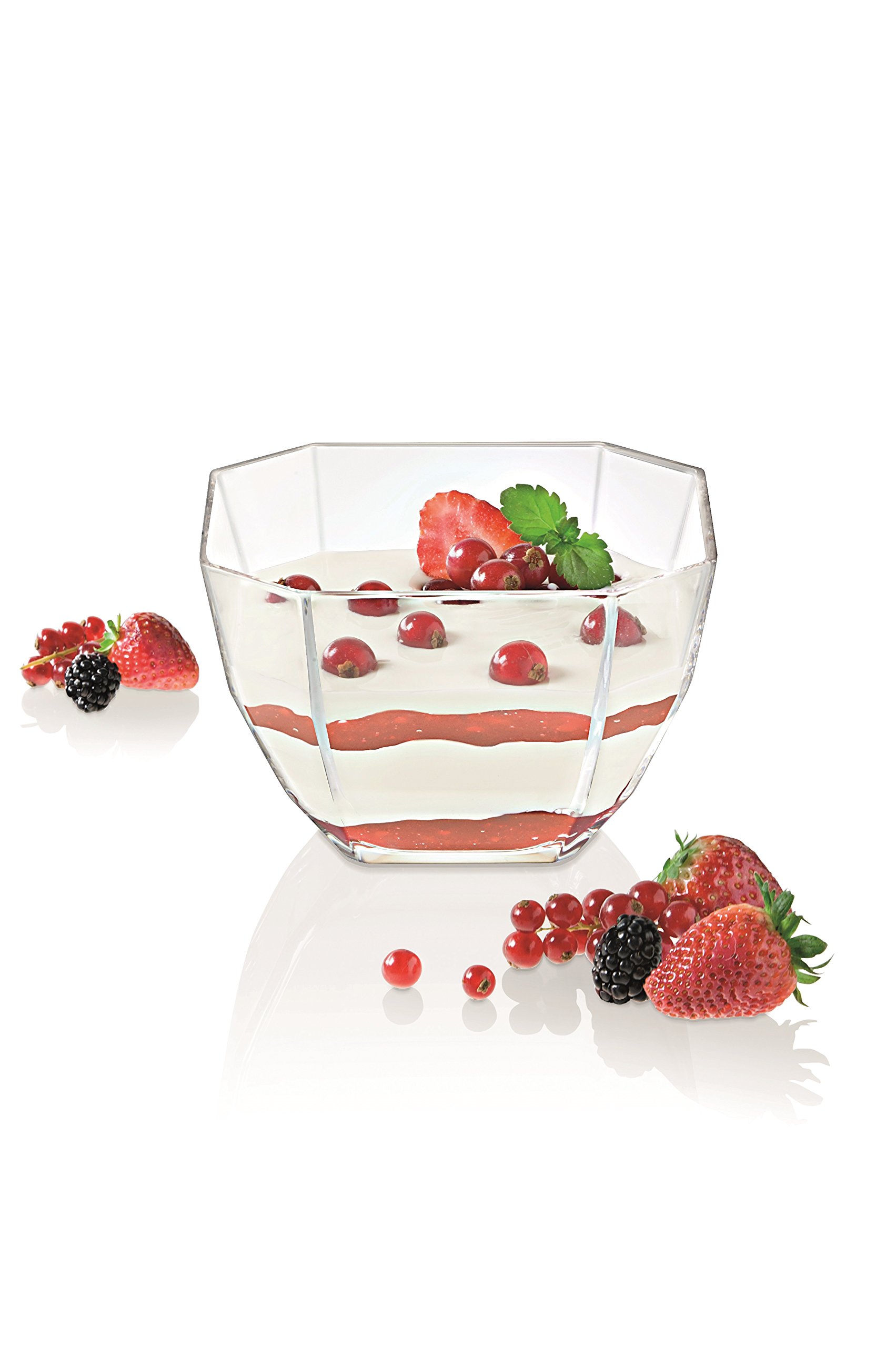 Barski - European Glass - Octagon - Covered Candy - Nut- Chocolate - Jewelry Box - 4.3" Diameter - Made in Europe