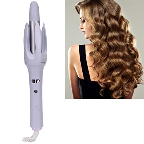Automatic Ceramic Curling Iron Wand Prevent Scalding Negative Ion Automatic Curling Iron Hair Styling Fast Heating 100-240V for Home for Lady (US Plug)