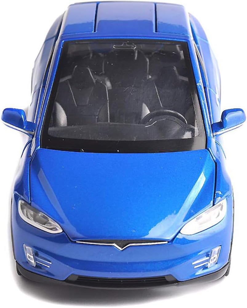 ANTSIR Car Model X 1:32 Scale Alloy diecast Pull Back Electronic Toys with Lights and Music,Mini Vehicles Toys for Kids Gift (Blue)