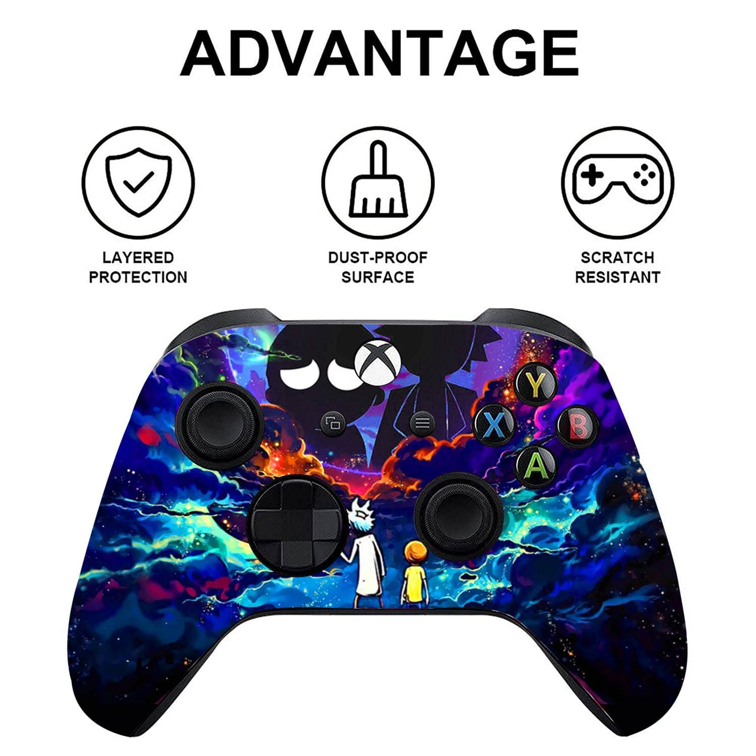 Anime X-Box Series X Skin Set,Cartoon Protector Wrap Cover Protective Faceplate Full Set Compatible with X-Box Series X Console and Controller Skins…