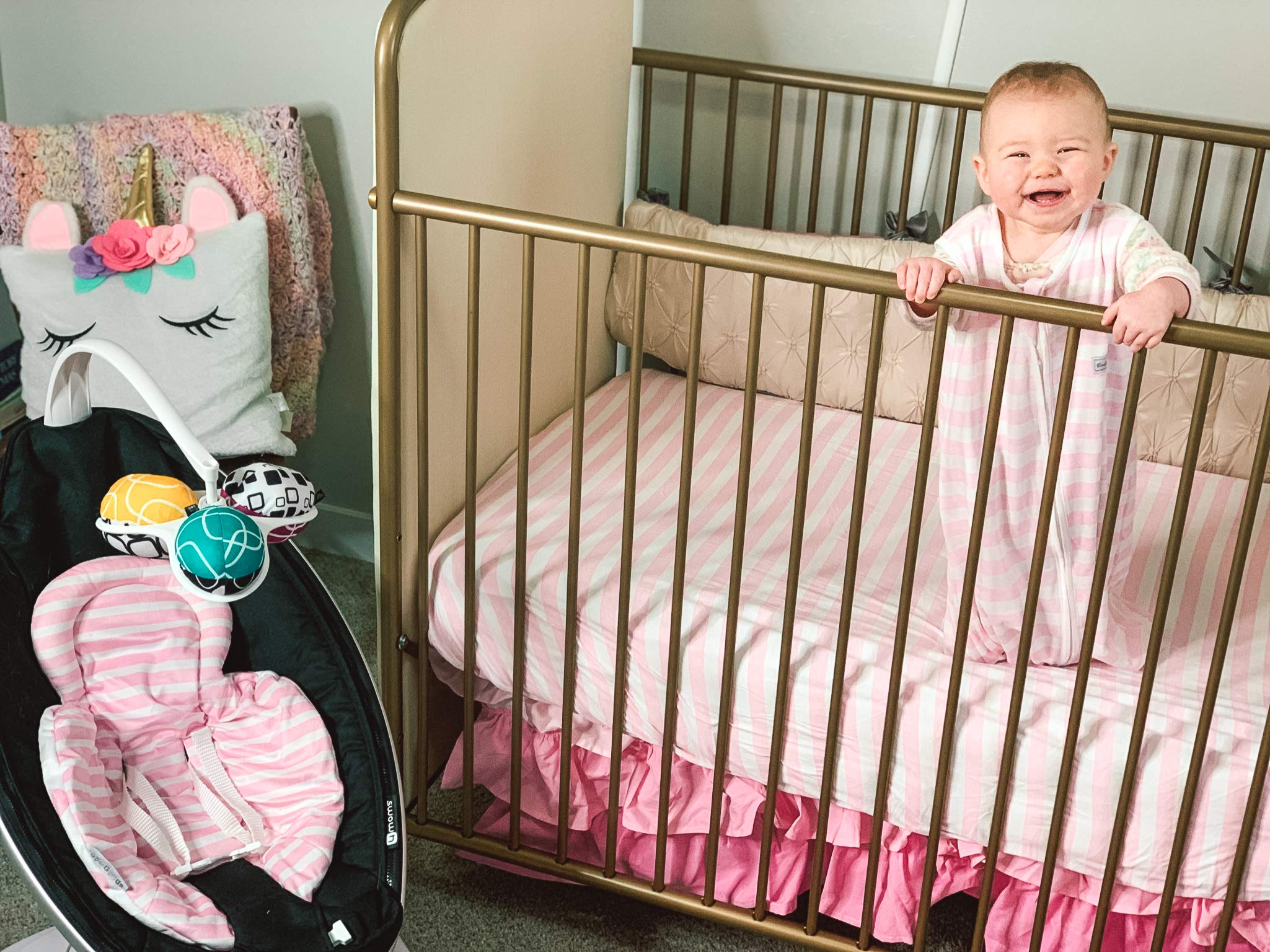 BaeBae Goods Fitted Baby Crib Sheets for Girls, 3 Pack, Soft and Breathable Jersey Cotton, Pink and White, Cute Girly Nursery Mattress Bedding, Universal Fit
