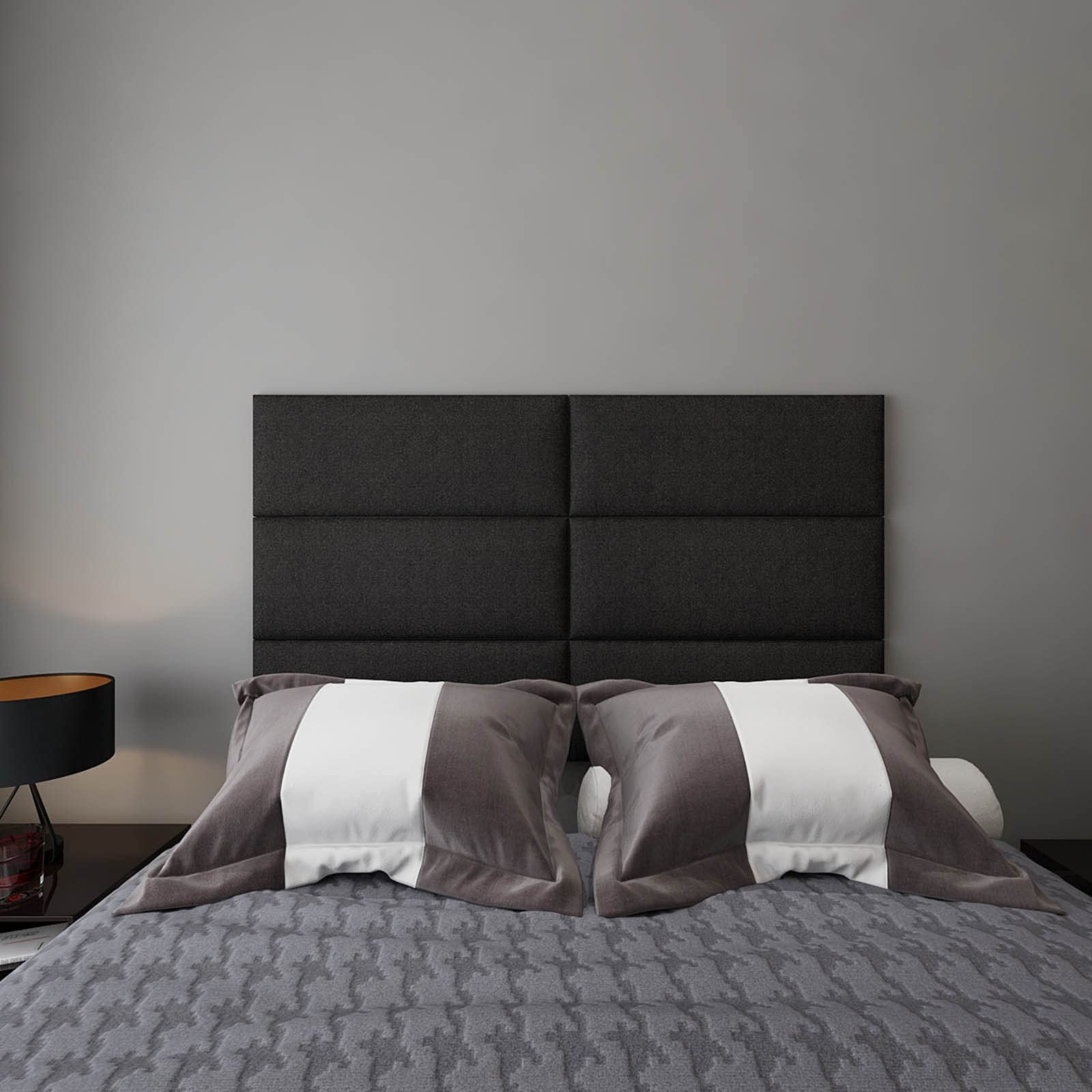 Art3d H08030K Upholstered Headboard, 31.5"x11.8", Heavy Gray