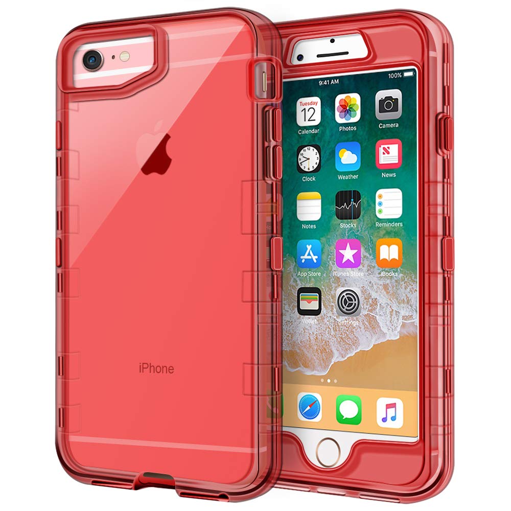 Anuck Case for iPhone 6S Plus Case, for iPhone 6 Plus Case 5.5 inch, Crystal Clear 3 in 1 Heavy Duty Defender Shockproof Full-Body Protective Case Hard PC Shell & Soft TPU Bumper Cover - Clear