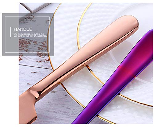 BISDA Wedding Cake Knife Server Set, 304 Stainless Steel Spatula Baking Tool Cake Shovel Butter Knives For Pie/Pizza/Cheese (Rose Gold)