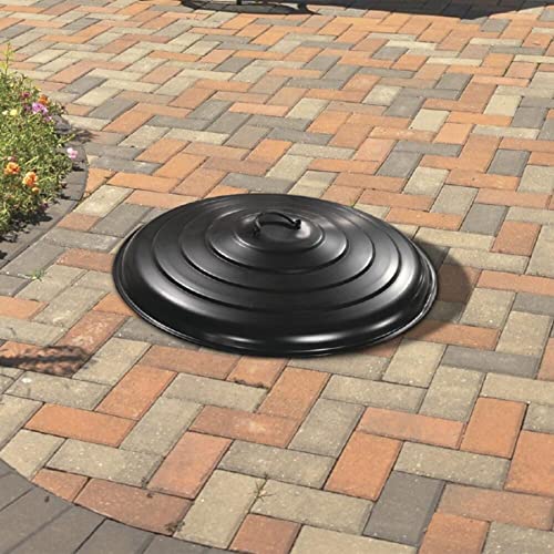 Backyard Creations 31 Inch Fire Pit Round Heavy Duty Steel Ring Lid Burner Cover for Outdoor Patio Fireplace, Black, 7.5'' Heightx31'' Widthx31'' Depth