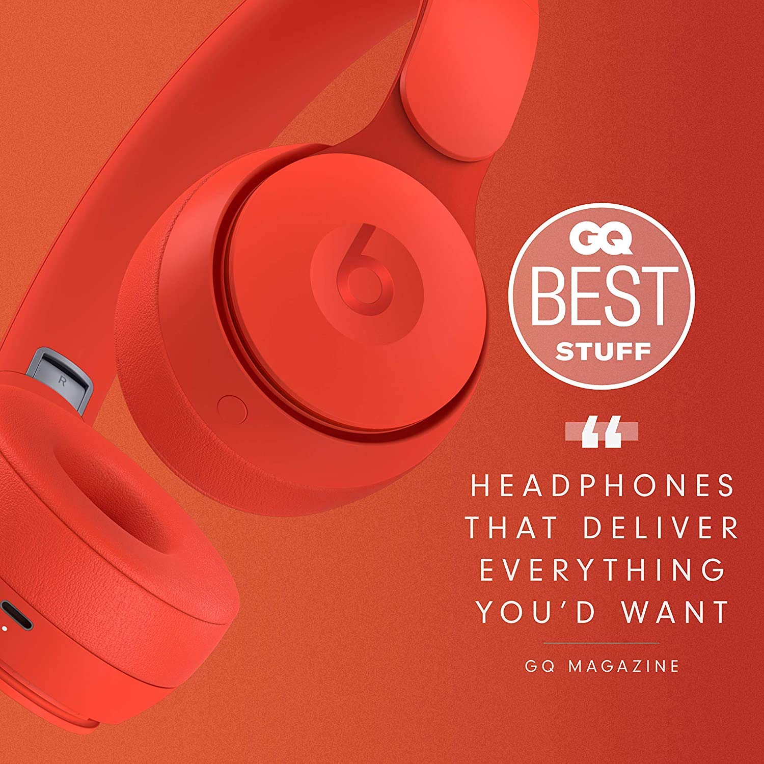 Apple Beats Solo Pro Wireless Noise Cancelling On-Ear Headphones H1 Headphone Chip, Class 1 Bluetooth, Active Noise Cancelling, Transparency, 22 Hours of Listening Time - Red