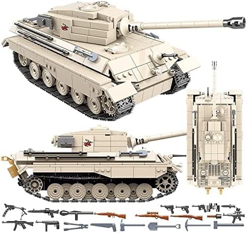 General Jim's Military Brick Building Set - WW2 German Army King Tiger Panzer VI Tank Building Blocks Model Set for Military, World War 2 and Building Enthusiasts Including Teens and Adults
