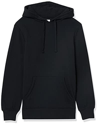 Amazon Essentials Women's French Terry Hooded Tunic Sweatshirt, Black, Large