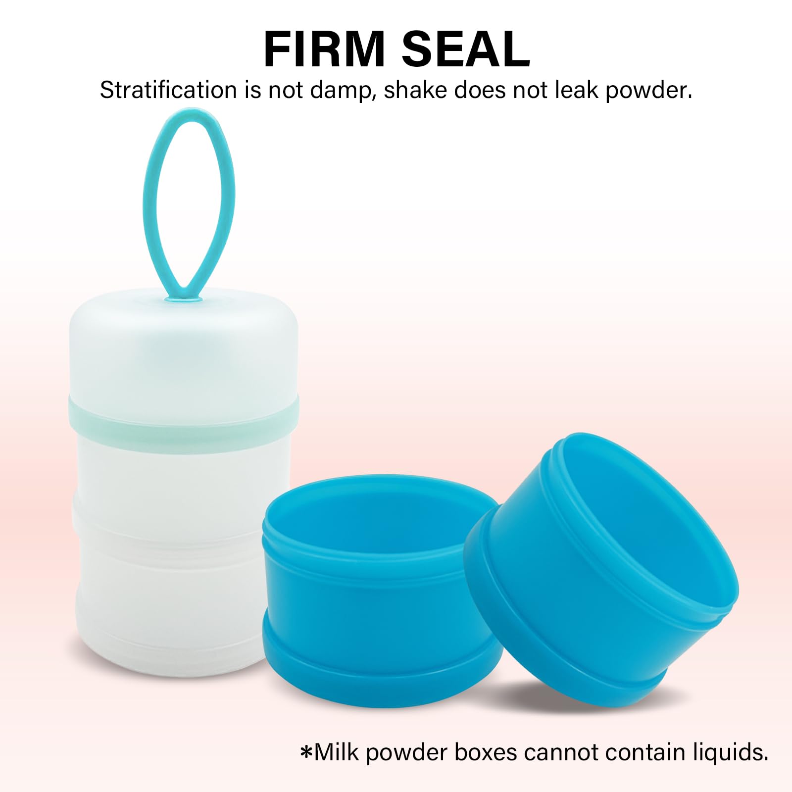 Baby Formula Dispenser Food Containers, Non-Spill Portable Baby Milk Powder Formula Container Baby Snack Storage Container, BPA Free (White DarkBlue)