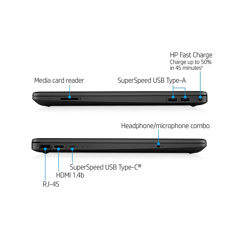 HP 2021 15.6" FHD IPS Laptop Computer, Intel Celeron N4020 Processor, 8GB DDR4 RAM, 256GB SSD, Intel UHD Graphics, 1 Year Office 365, Webcam, HDMI, Bluetooth, Win 10S, Black, 32GB SnowBell USB Card