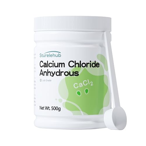 Calcium Chloride Anhydrous, 500g Lab Grade, Calcium Chloride Powder for Laboratory, Calcium Chloride for DIY Drying Agent Packet, Ideal for Snow Melter