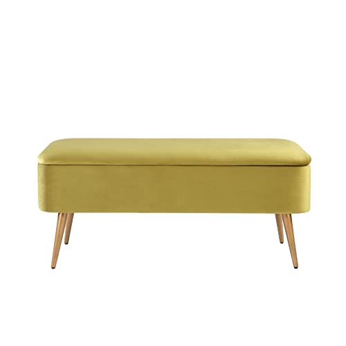 Ball & Cast Upholstered Bench, 42" W, Avocado Green