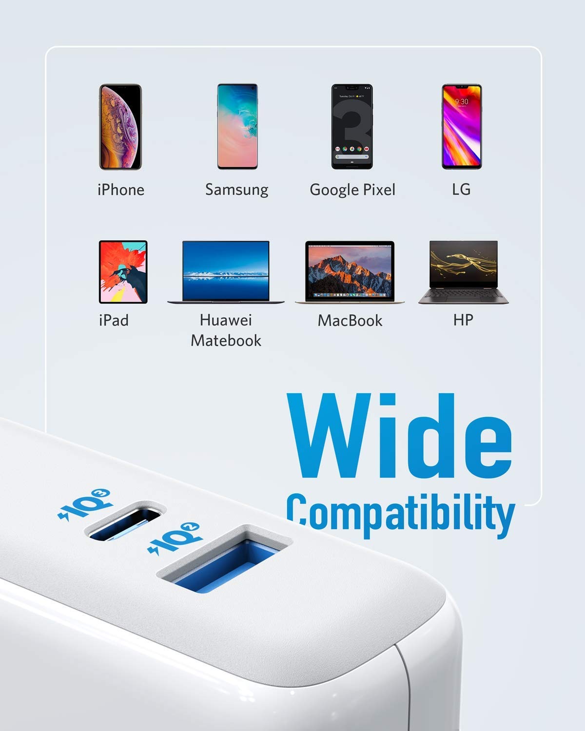 Anker Charger Bundle 60W 2 Ports Charger & USB C to USB C Cable 100W 6 ft, PD Charging for MacBook Pro, Pixelbook, XPS, and More