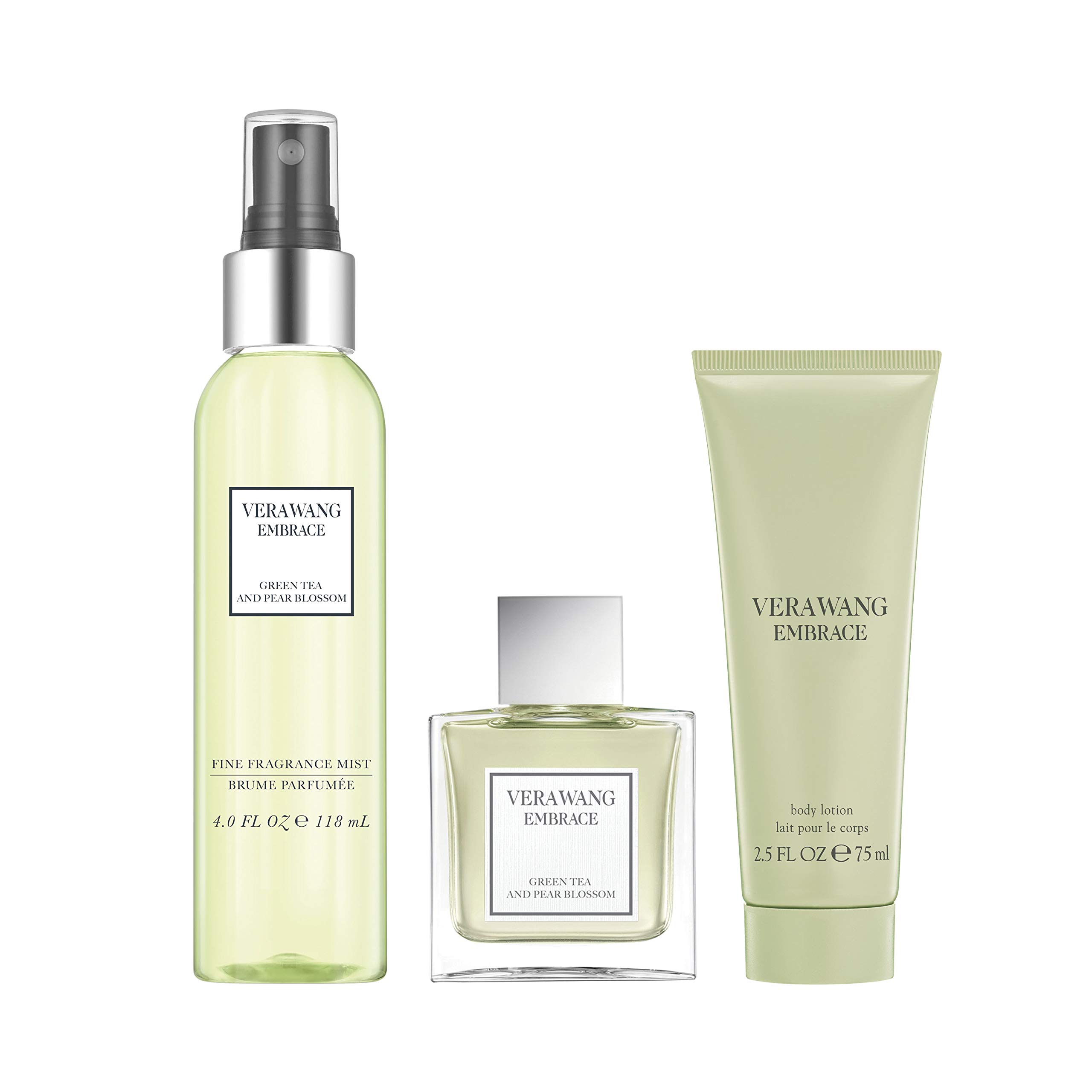 Vera Wang Embrace Green Tea 3-Piece Gift Set with 1-Ounce Eau de Parfum, 4-Ounce Body Mist, and 2.5-Ounce Body Lotion, Total Retail Value $44.00