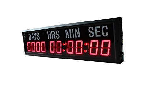 AZOOU 2.3-inch 10 Digits with Red Color LED Timer Countdown/up Wall Mounted Clock with Days Hours Mins Secs
