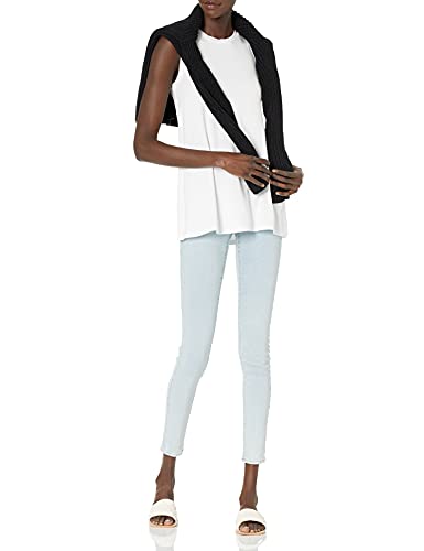 Amazon Essentials Women's Jersey Relaxed-Fit Muscle-Sleeve Swing Tunic (Previously Daily Ritual), White, Medium