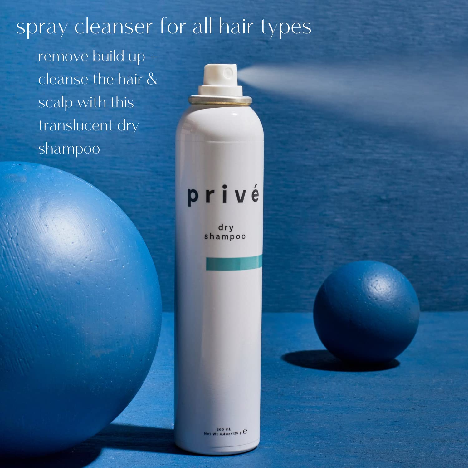 Privé Dry Shampoo Spray – Cleans Hair and Scalp, Leaving No White Residue and Imparts Incredible Volume, for All Hair Types (4.4 oz)