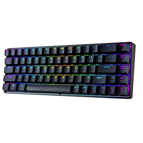 Golanhome Portable RGB Gaming Office 60 Percent Mechanical Keyboard USB 68 Keys Backlit Anti-ghosting Keyboard for PC Laptop(Blue Red Brown Switch) (Brown Switch)