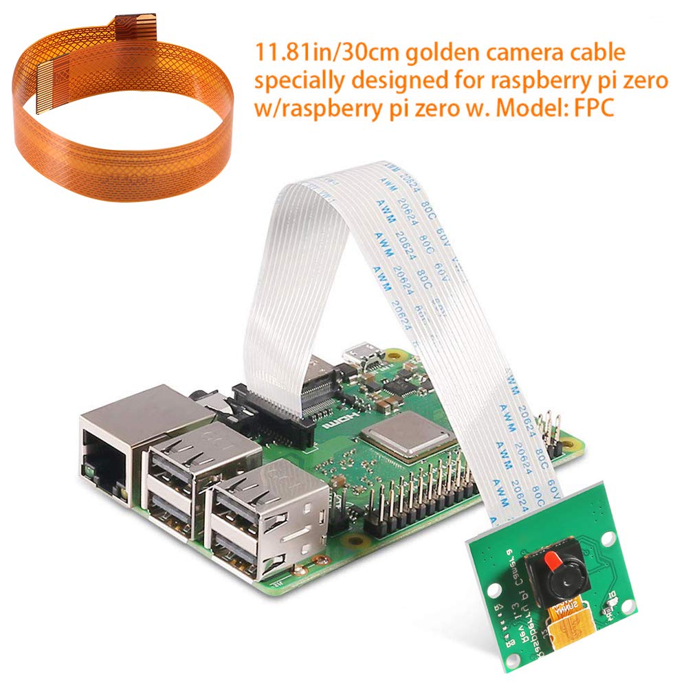 Aoicrie for Raspberry pi Zero Camera Module 5MP 1080p OV5647 Sensor Video Compatible with Pi Zero Ribbon Cable&FPC Cable for Raspberry Pi Model A/B/B+,Pi 2 for Raspberry Pi 3,3B+ Pi Zero/Zero W Pi 4