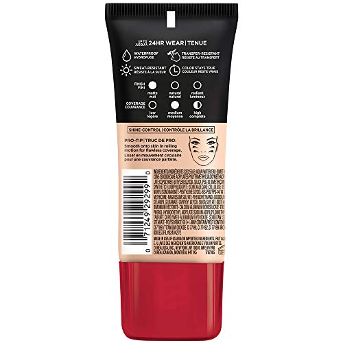 L’Oréal Paris Cosmetics Makeup Infallible Pro-Matte Liquid Longwear Foundation, Classic Ivory, 1 fl oz