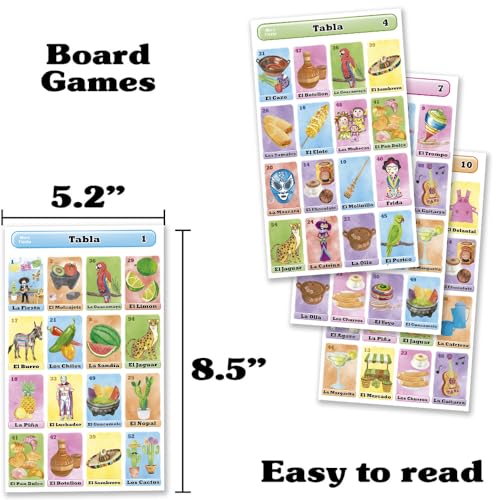Fiesta Bingo Game Set in Spanish, Mexican Bingo for 10 Players - 10 Boards and Full Deck of Cards
