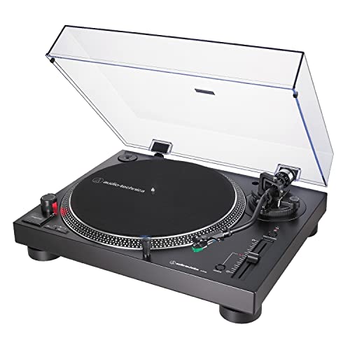 Audio-Technica at-LP120XUSB Direct-Drive Turntable (Analog & USB), Black, Hi-Fidelity, plays 33 -1/3, 45, and 78 RPM Records, Convert Vinyl to Digital (AT-LP120XUSB-BK-cr) (Renewed)