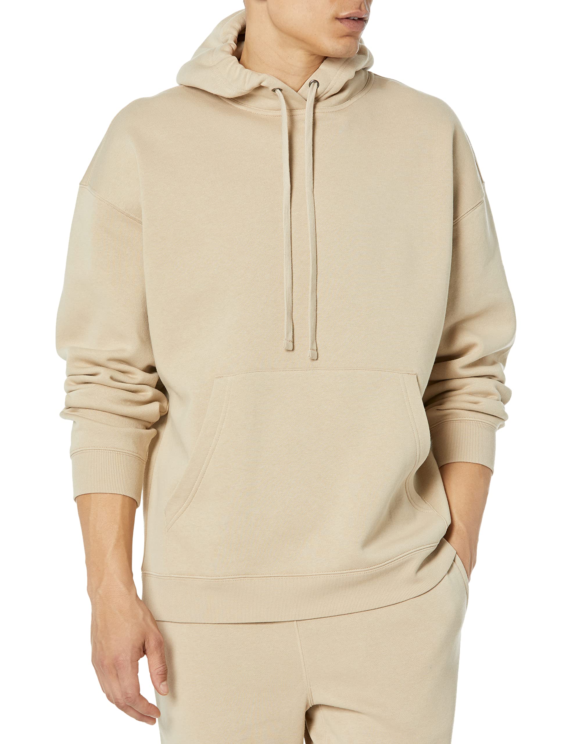 Amazon Essentials Men's Oversized-Fit Hoodie (Available in Big & Tall), Tan, 4X-Large Big Tall