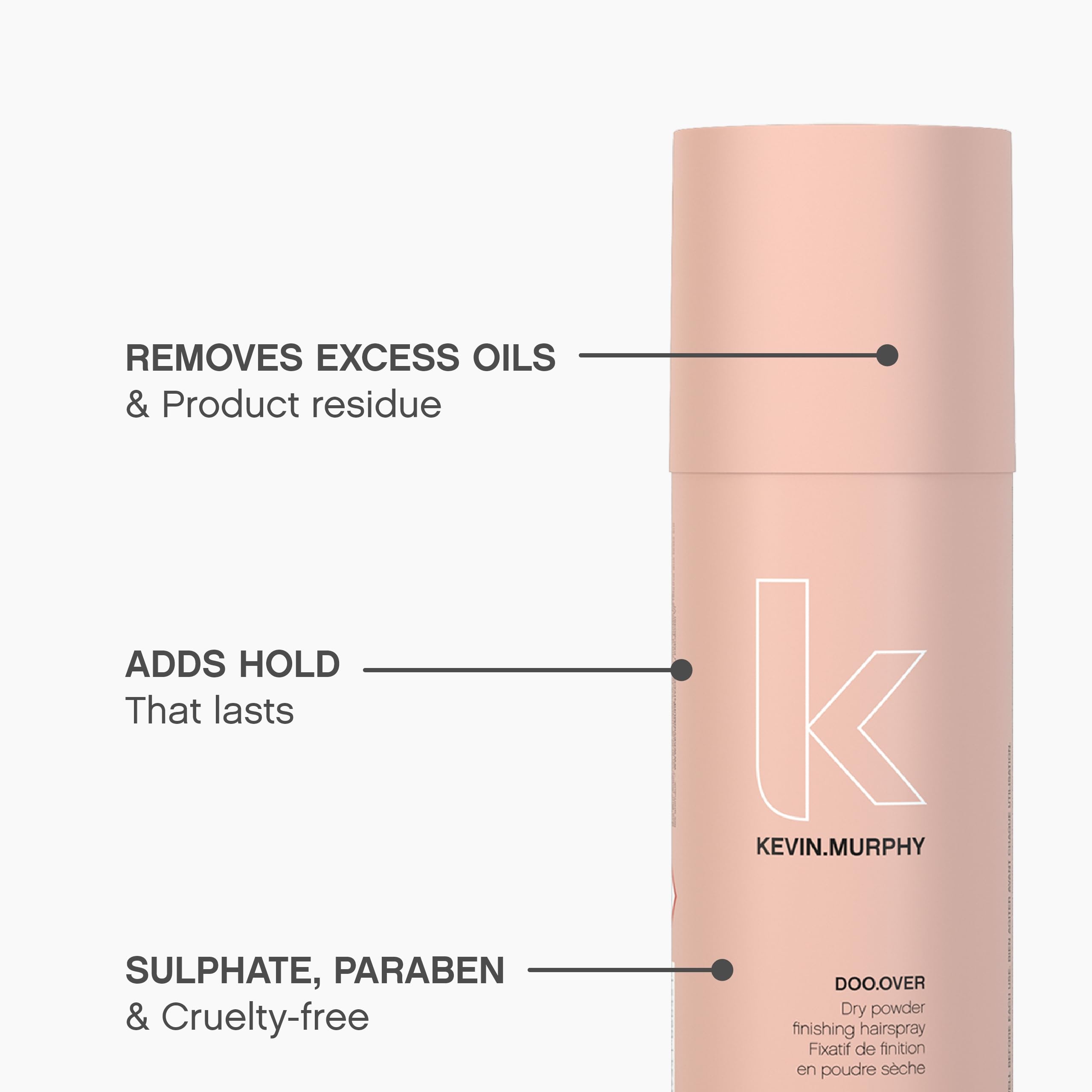 KEVIN.MURPHY DOO.OVER - Dry Powder Finishing Hair Spray - For All Hair Types & Lengths - Removes Oils & Product Residue - With Tapioca - Unscented - 250 mL / 8.5 fl oz
