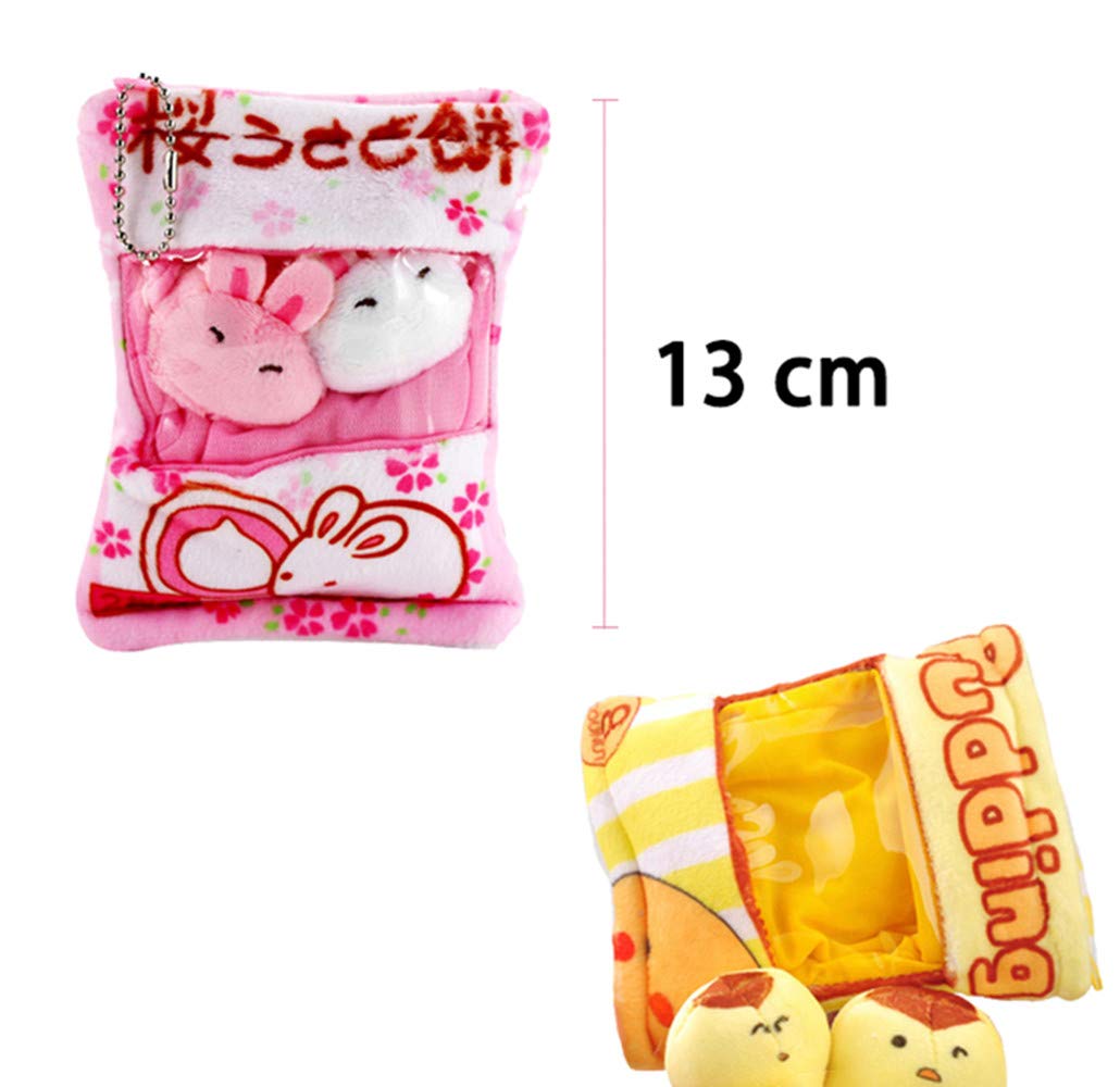 Soft Stuffed Lovely Simulation Snack Plush Toys Baby Mini Cartoon Rabbit Puppy Bag Toy Dog Pudding Throw Pillow 2 Pack , Small