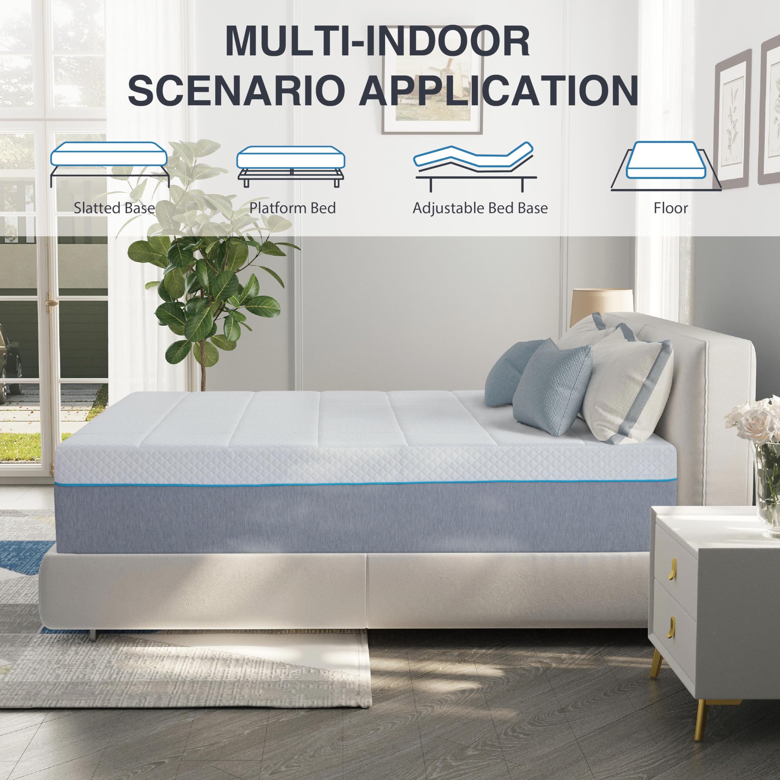 Dyonery 14 Inch Mattress Twin XL Gel Memory Foam CertiPUR-US Certified Mattress in A Box, Made in USA, 80"ร38"ร14"