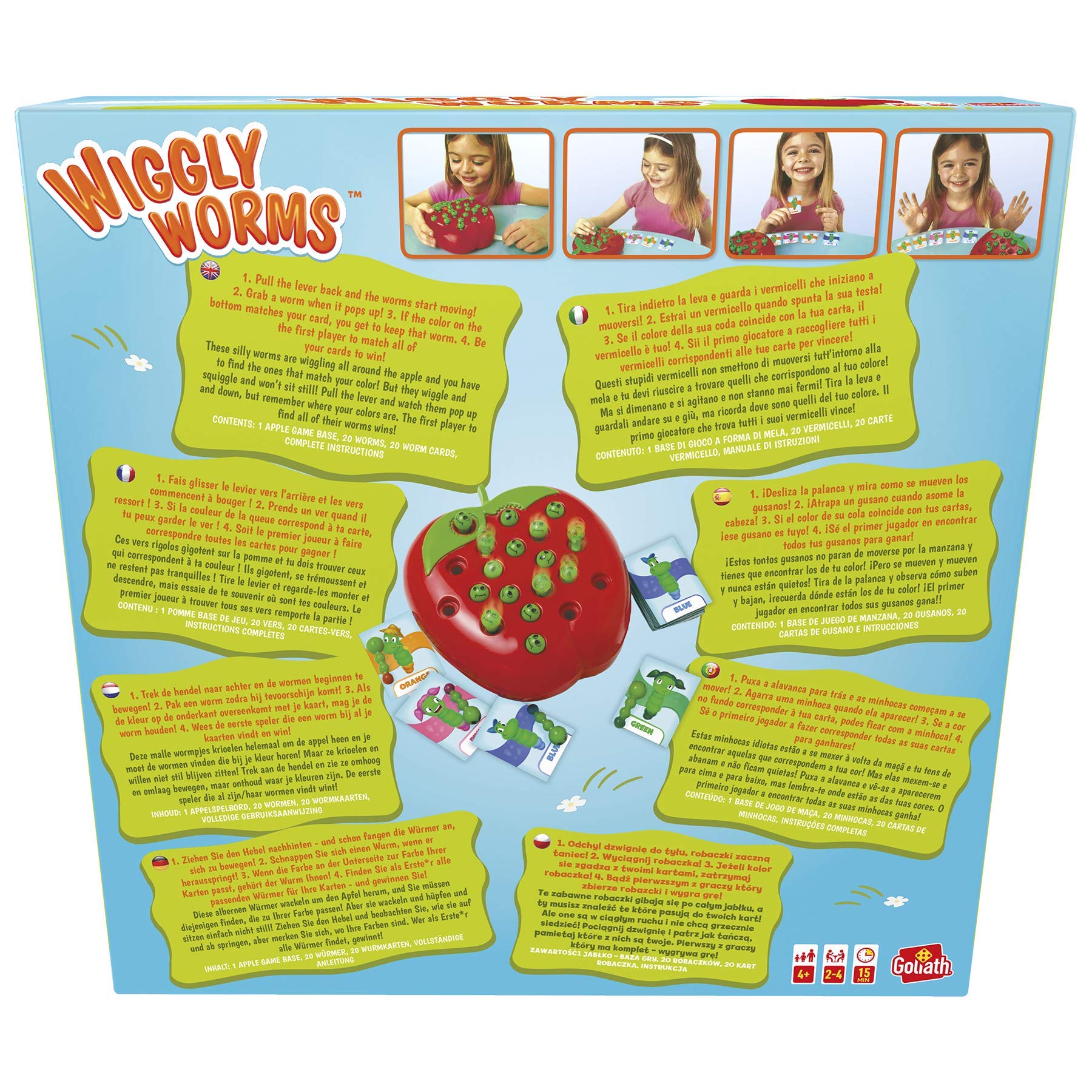 Goliath Games 919207.006 Wiggly Worms Kids Games | for Ages 4+ | for 2-4 Players, Multi