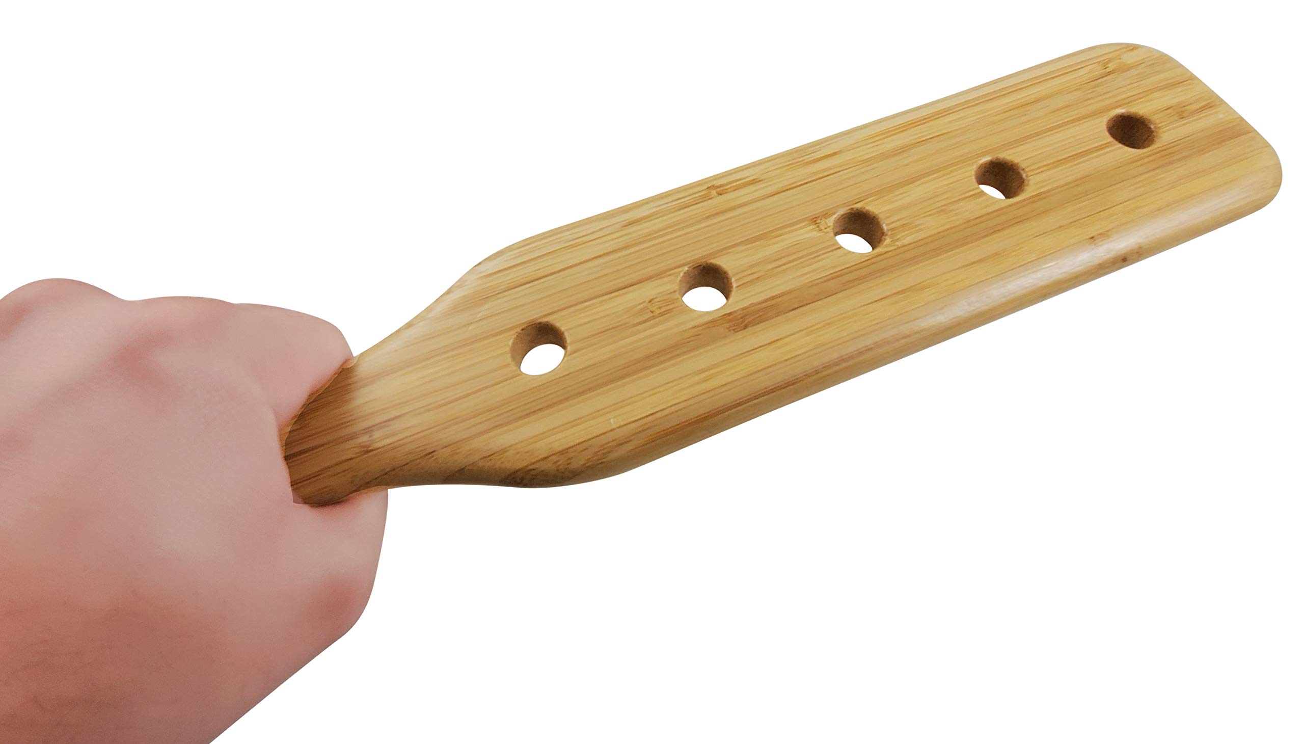 Bamboo Paddle - 1/2" Thick Wooden Rug Paddle with Airflow Holes, Light Weight and Super Durable Beautiful Smooth Finish & Chamfered Holes