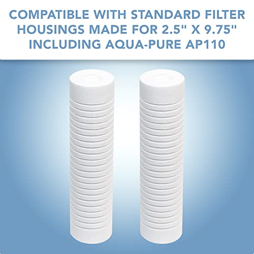 CFS β 2 Pack Universal Fine/Normal Sediment Water Filter Cartridges Compatible with AP110 Models, AO-WH-PREV-R2 β Remove Bad Taste & Odor β Whole House Replacement Filter Cartridge β 5 Micron