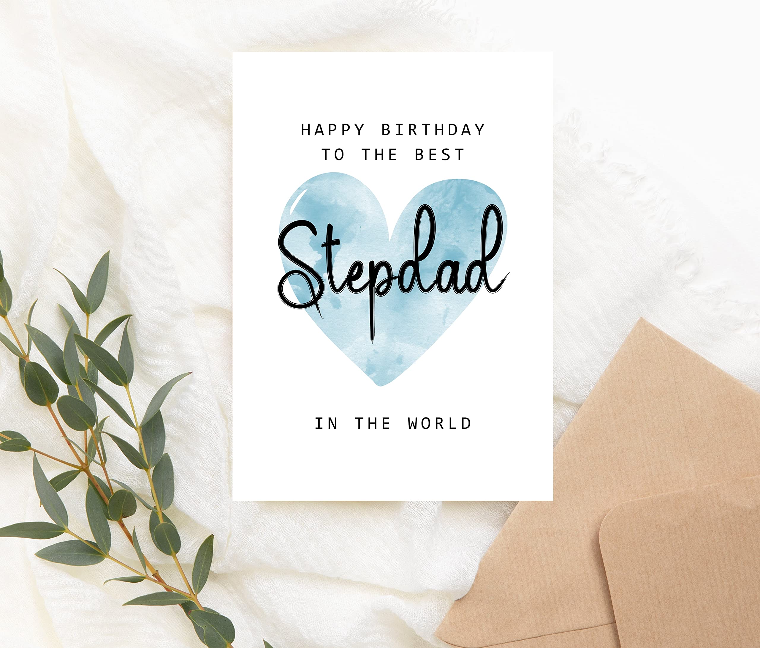 MoltDesigns Happy Birthday To The Best Stepdad In The World Card - Stepdad Birthday Card - Stepdad Card - Father's Day Gift - Happy Birthday Card