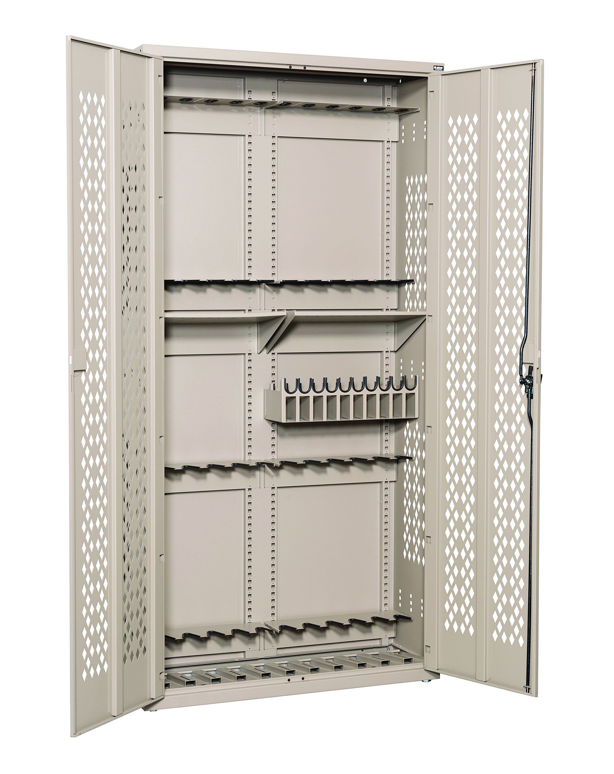 Datum Storage Argos Hinged Door Weapons Cabinet Holds 24 Rifles & 10 Pistols, 84", Battleship Grey