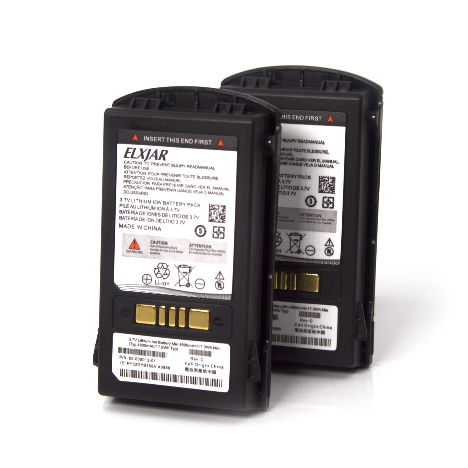 hflexgrad (2-Pack) 3.7V 4800mAh Replacement Battery for Motorola/Zebra MC3200 MC32N0 MC32N0-S Scanner Series, Compatible with BTRY-MC32-52MA-10, 82-000012-01
