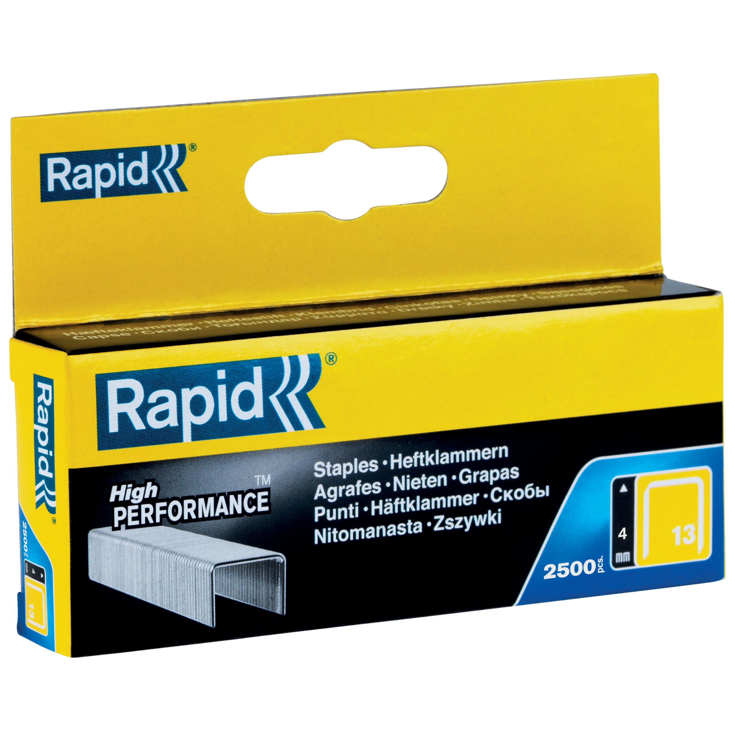 Rapid 11825725 Feindrahtklammer Typ 13/4mm, 2.500 St. Schachtel, 4 mm, Verzinkter Stahl