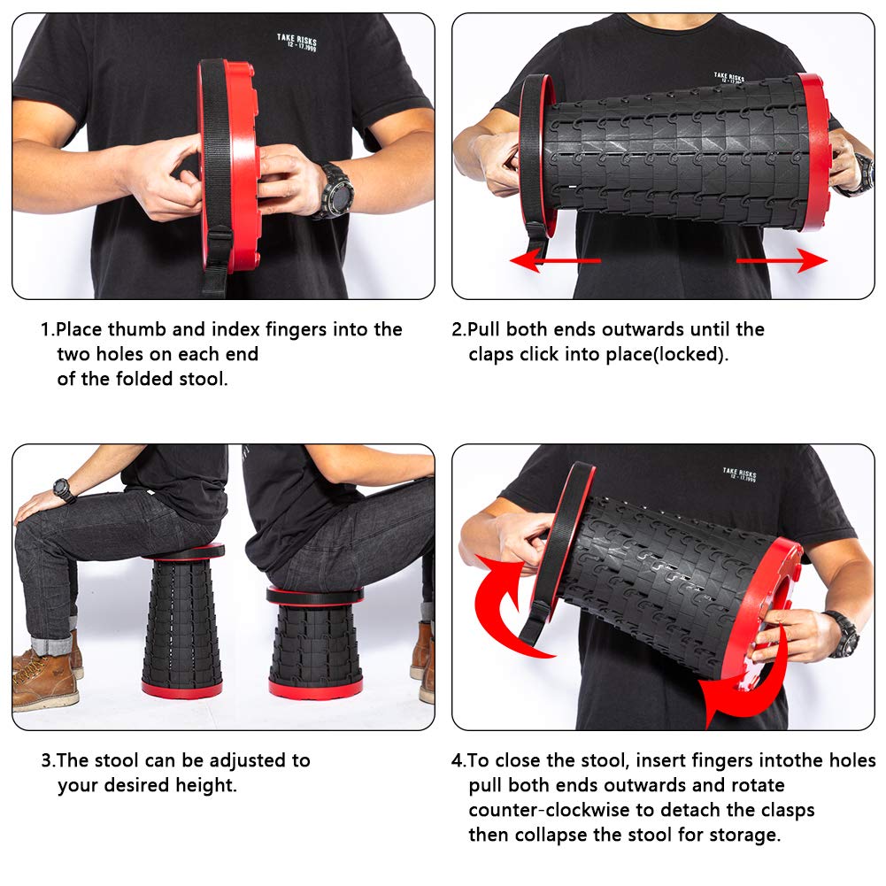 Antarctica Retractable Folding Stools Portable Lightweight for Outdoor Traval Fishing