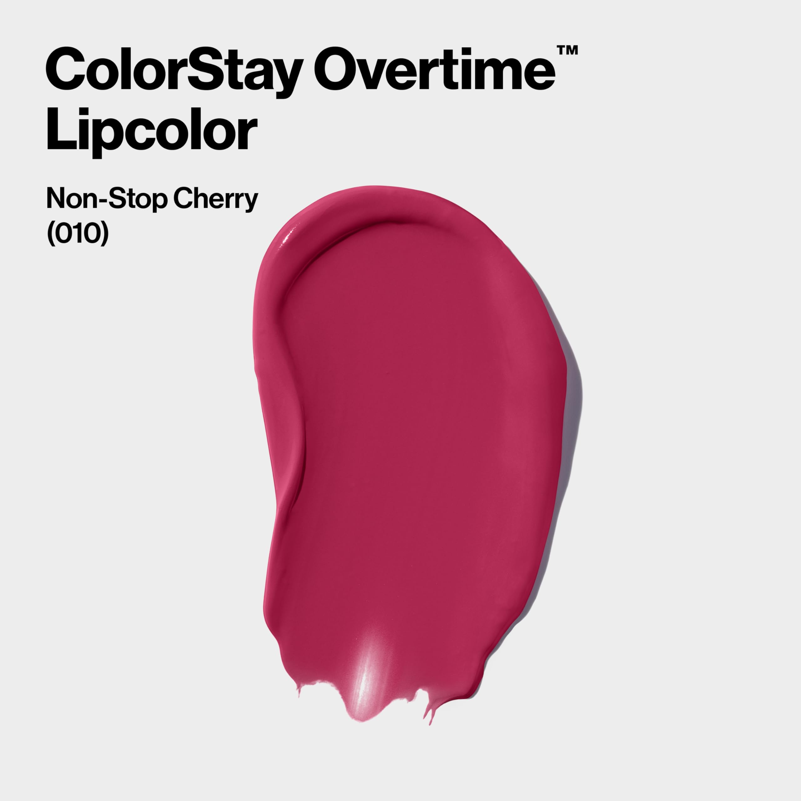 Revlon Liquid Lipstick with Clear Lip Gloss, ColorStay Overtime Lipcolor, Dual Ended with Vitamin E, 010 Non-Stop Cherry, 0.07 Fl Oz