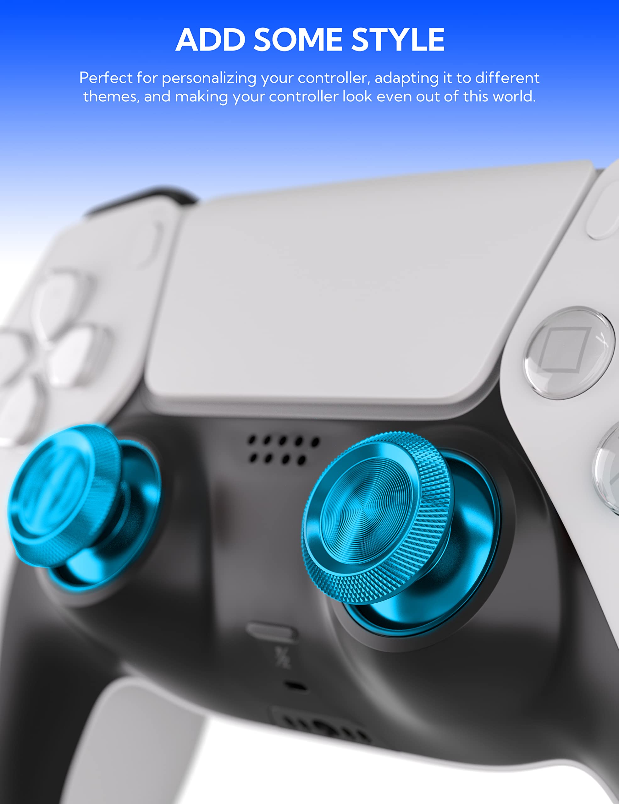 Avericht Metal Thumbsticks for PS5 Controller, Aluminum Joystick Replacement Kit for Dualsense Controller Accessories (Black)