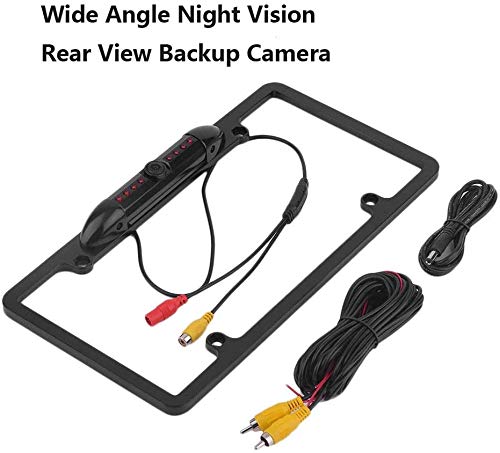 AXECO License Plate Frame Backup Camera, Rear View Camera Reverse Parking Aid System 170° Viewing Angle Universal Car Truck Night Vision Waterproof High Sensitive 8 Bright LED