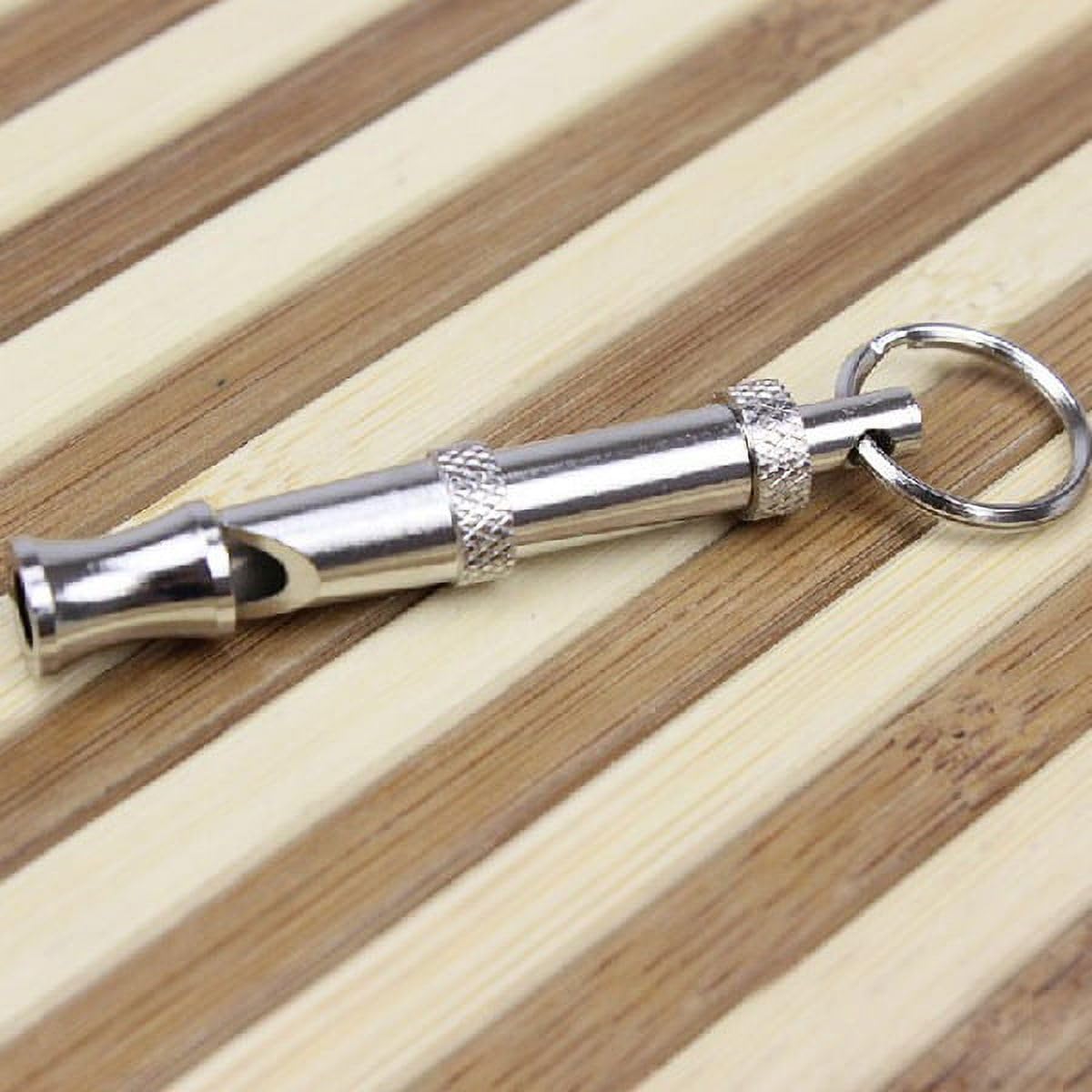 LNYMZD Silver Pets Whistle Adjustable Pet Training Sound Control Stainless Steel Puppy Bark Whistles with Suspendable Key Chain Dogs Training and Behavior Aids